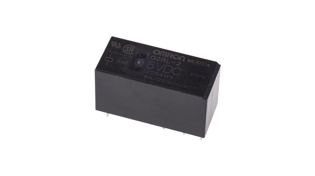 G2RL-2 DC5 | Omron Electronic Components PCB Mount Power Relay, 5V dc Coil, 8A Switching Current ...